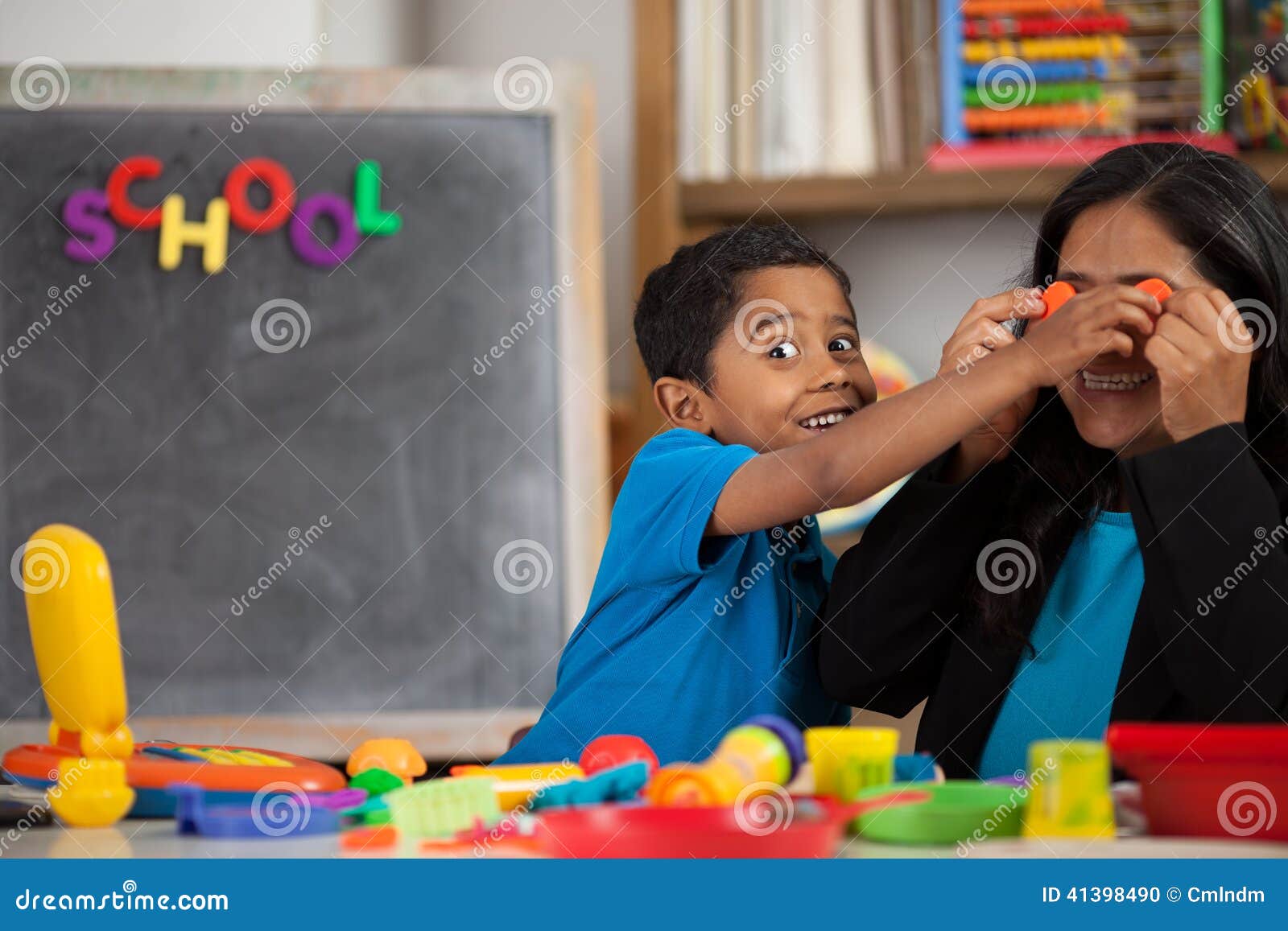 Mom and Child in Home School Setting Stock Photo - Image of nurture ...