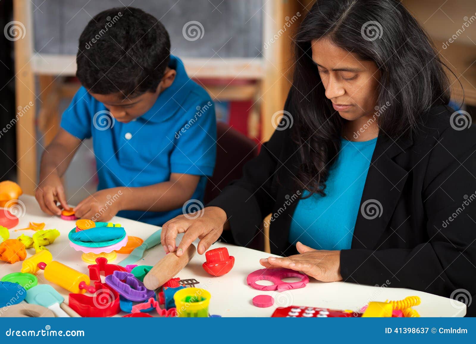 Mom and Child in Home School Setting Stock Image - Image of nurture ...