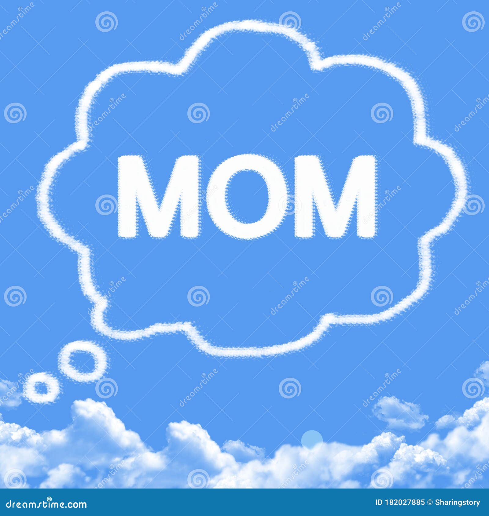 Mom cloud shape stock illustration. Illustration of love - 182027885