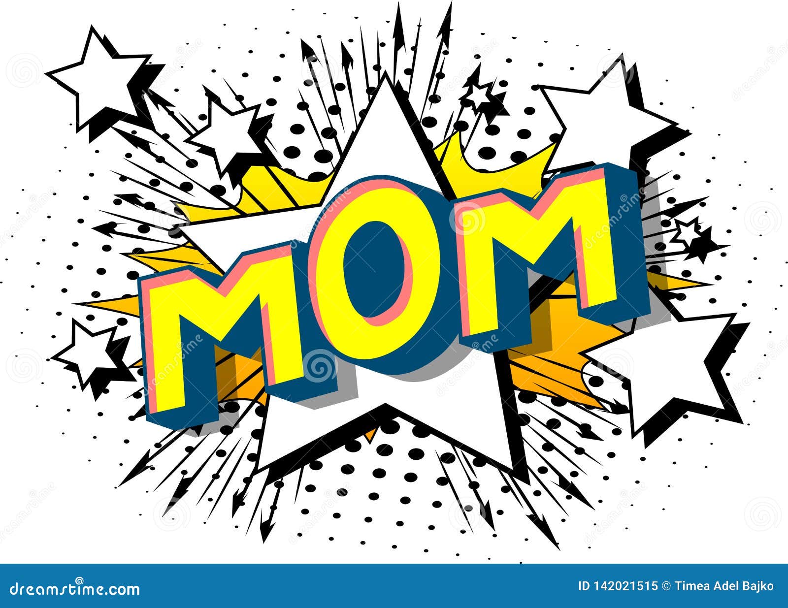 Mom - Comic Book Style Words. Stock Vector - Illustration of holiday ...