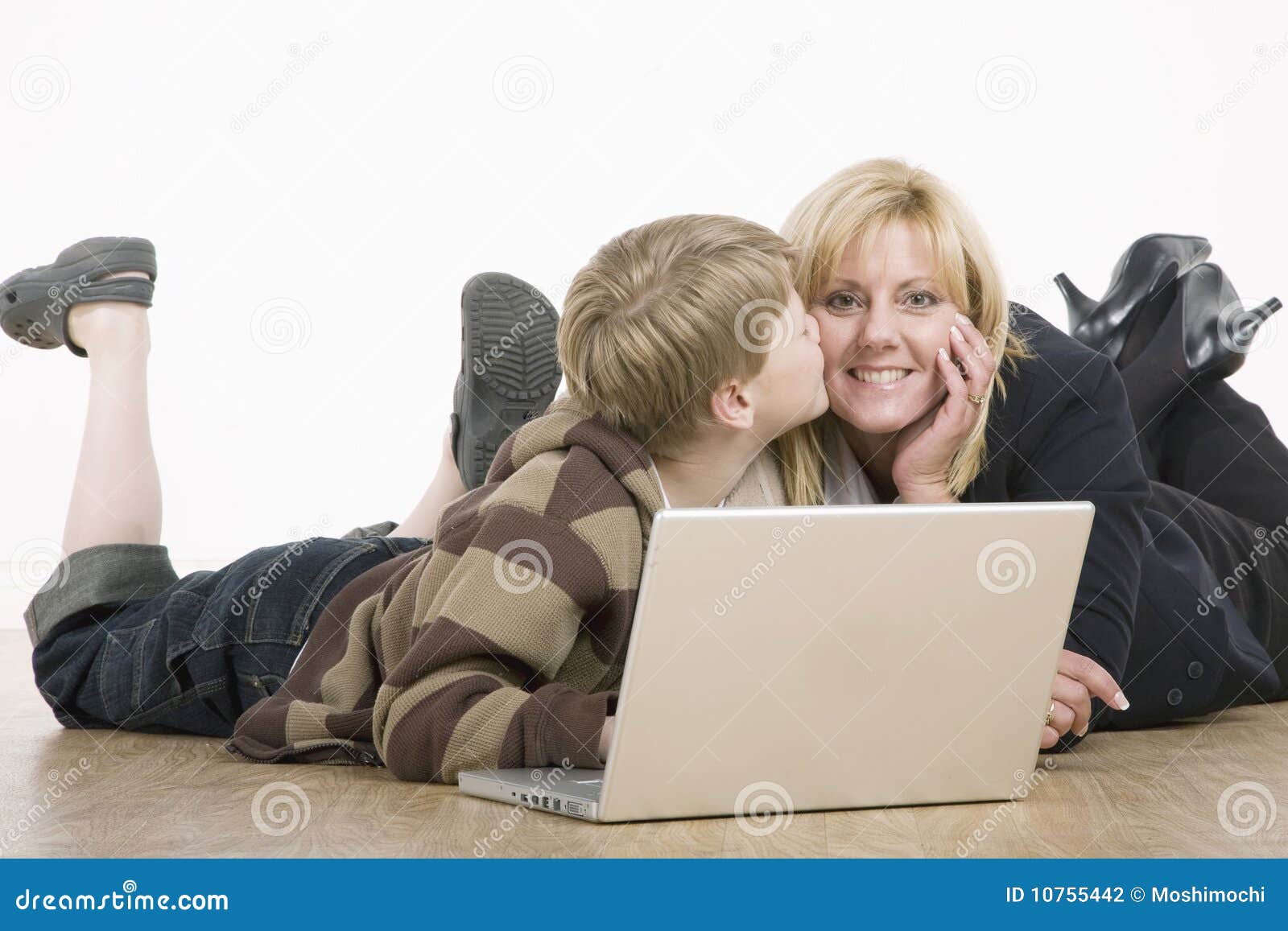 Mom is cool stock photo. Image of real, electronics, blond - 10755442