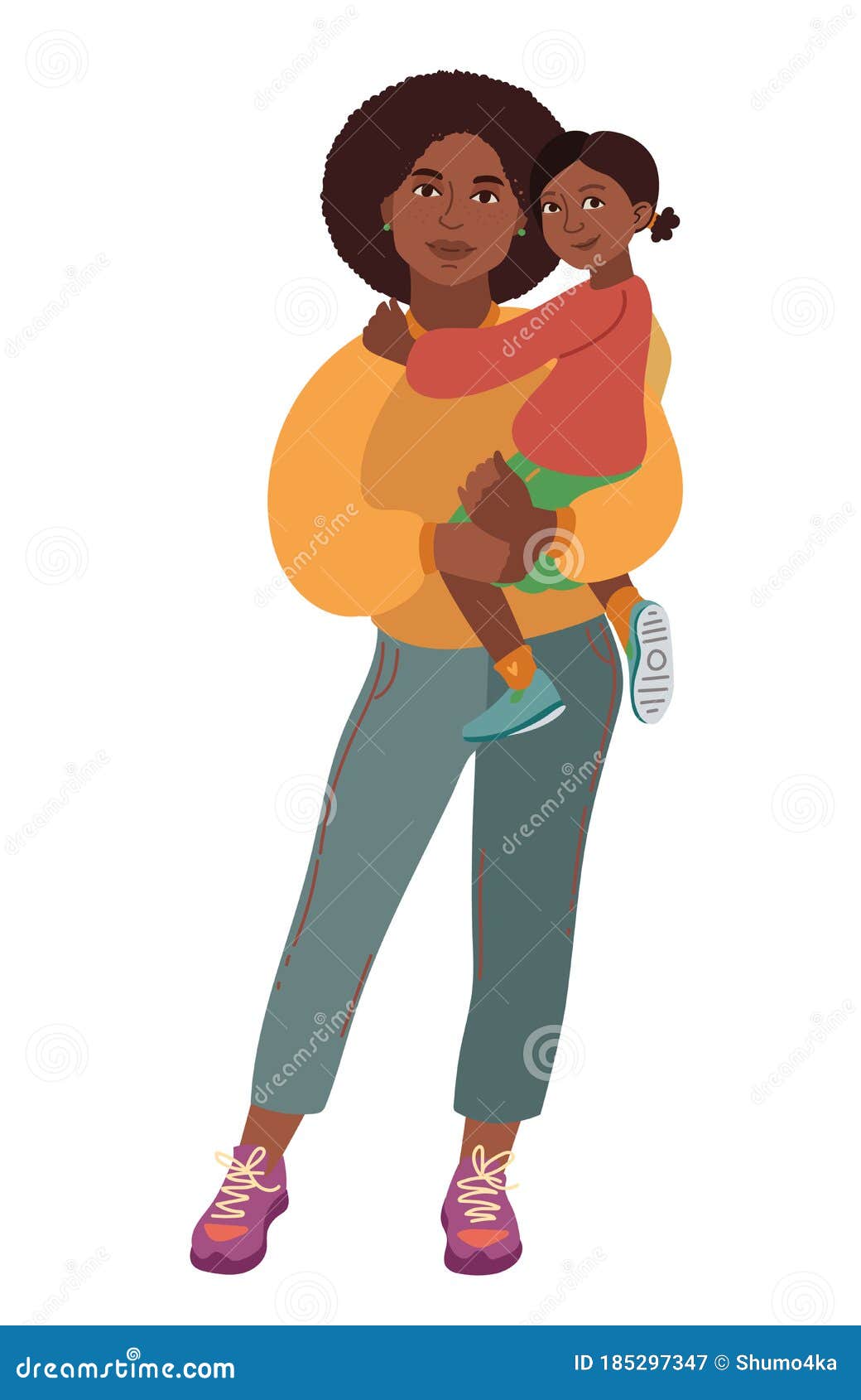 African American Mother And Daughter Art