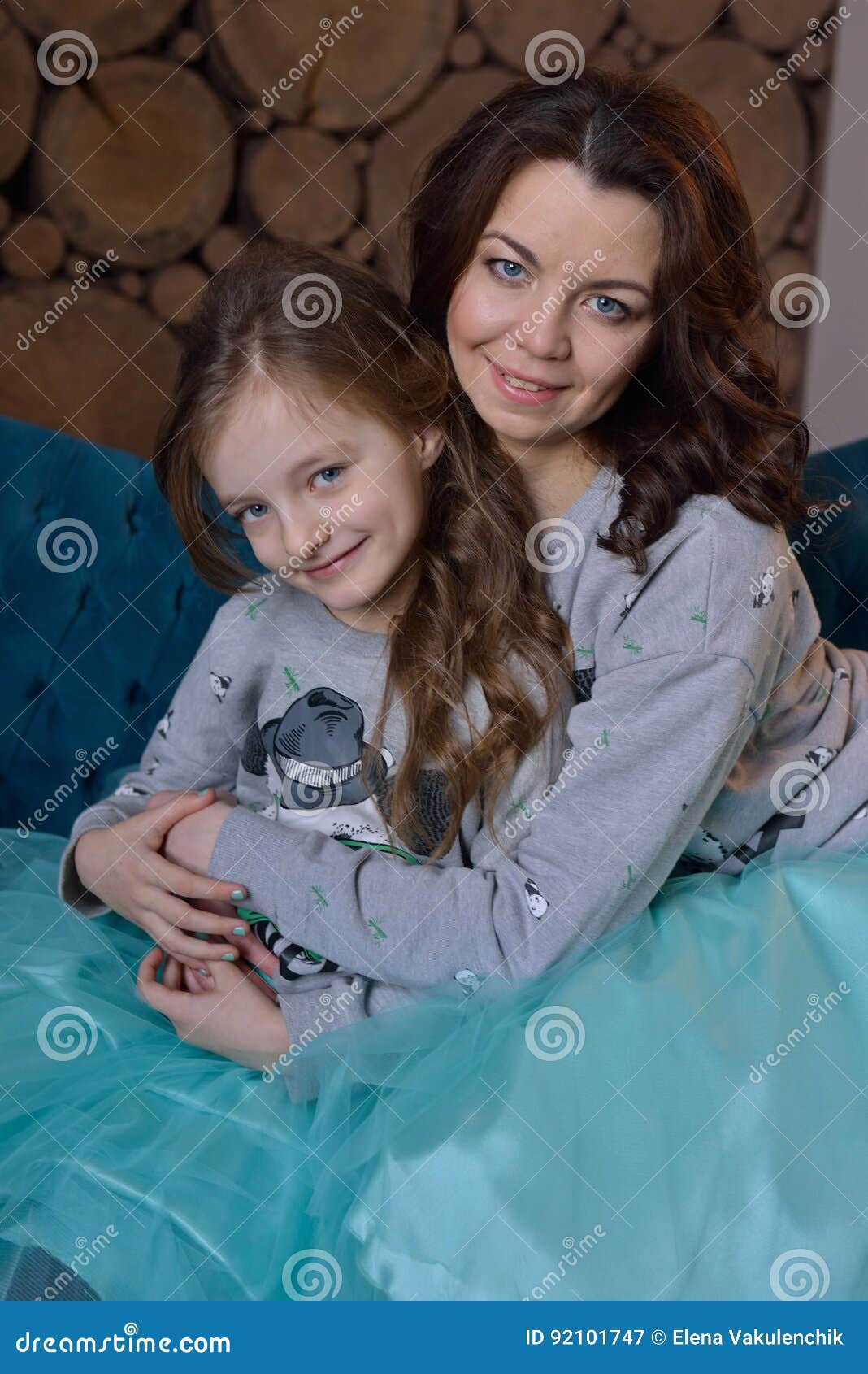Mom and daughter at home stock image. Image of blue, holiday - 92101747