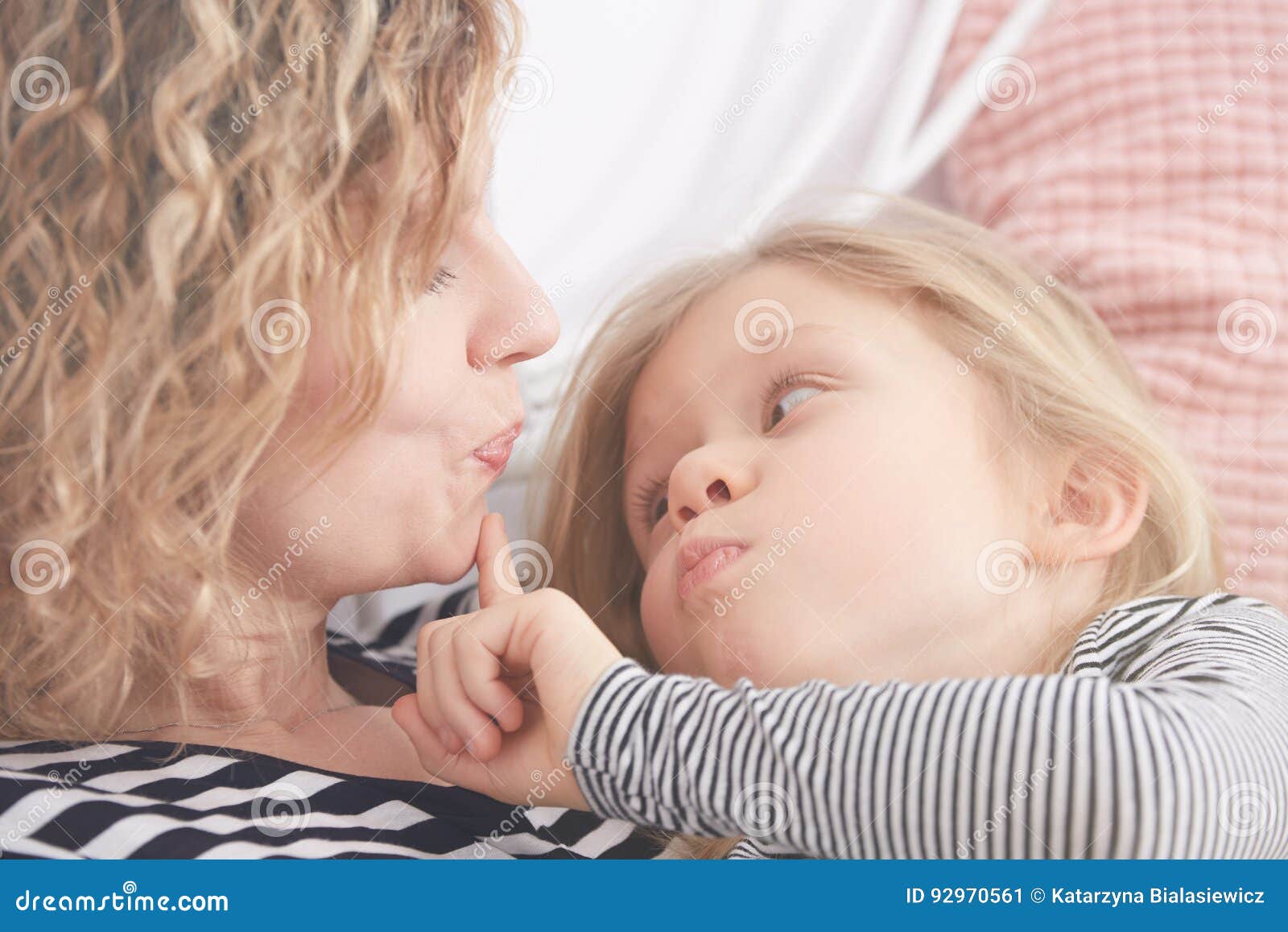 Mom and Daughter Making Faces Stock Image - Image of woman, baby: 92970561