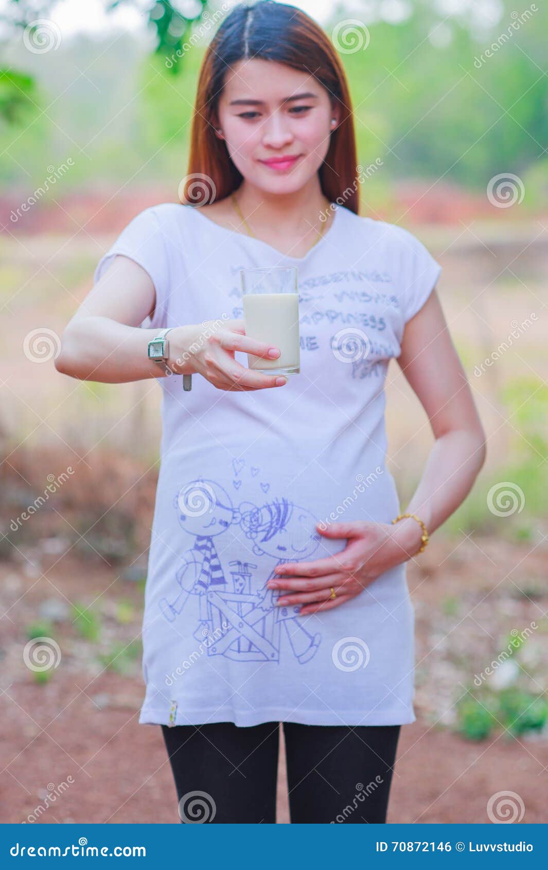Mom Drinking Milk Relex Time Stock Photo - Image of pregnancy ...