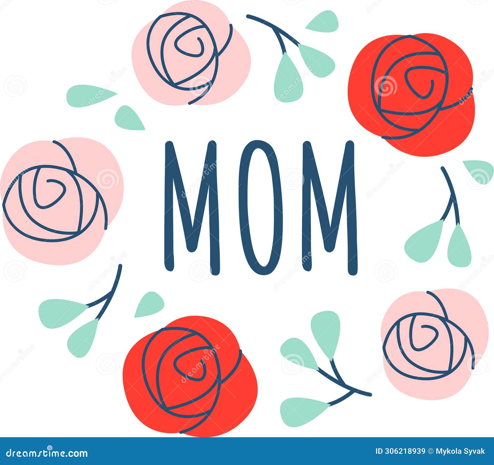 Mom Floral Sticker stock illustration. Illustration of nature - 306218939