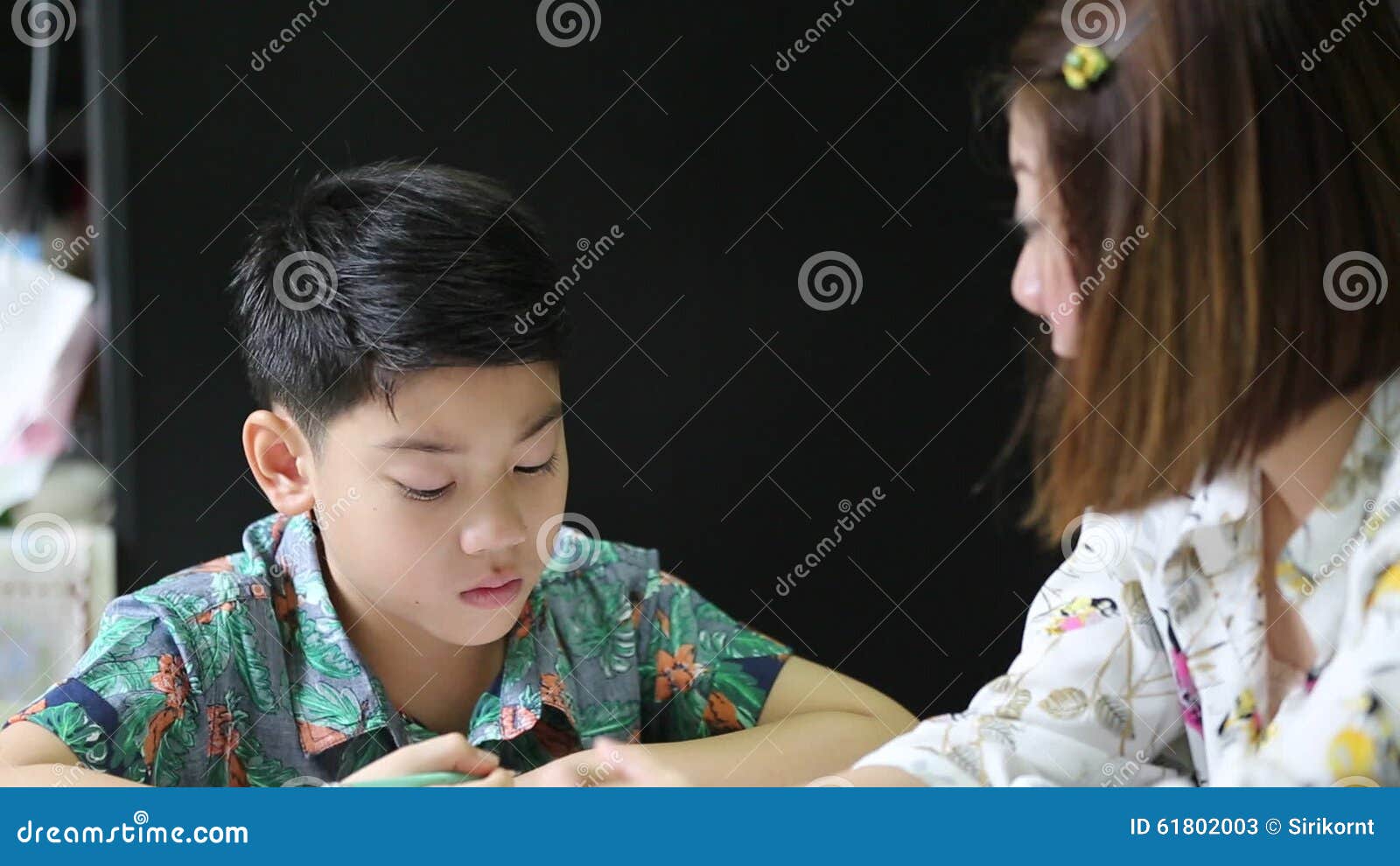 Mom is Force Her Son To Do Homework of the School Stock Video - Video ...