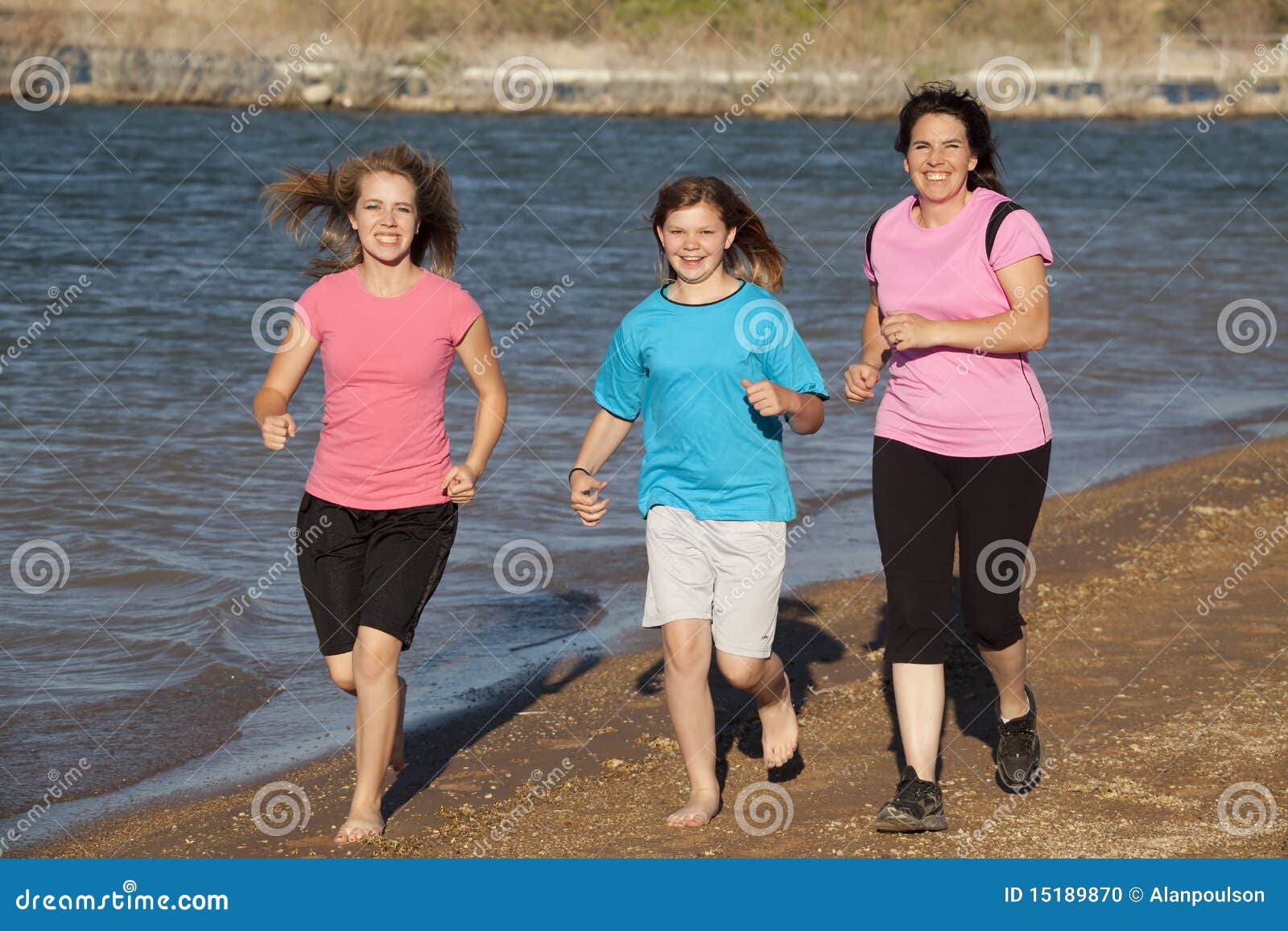 Mom girls running stock photo. Image of practicing, alone - 15189870