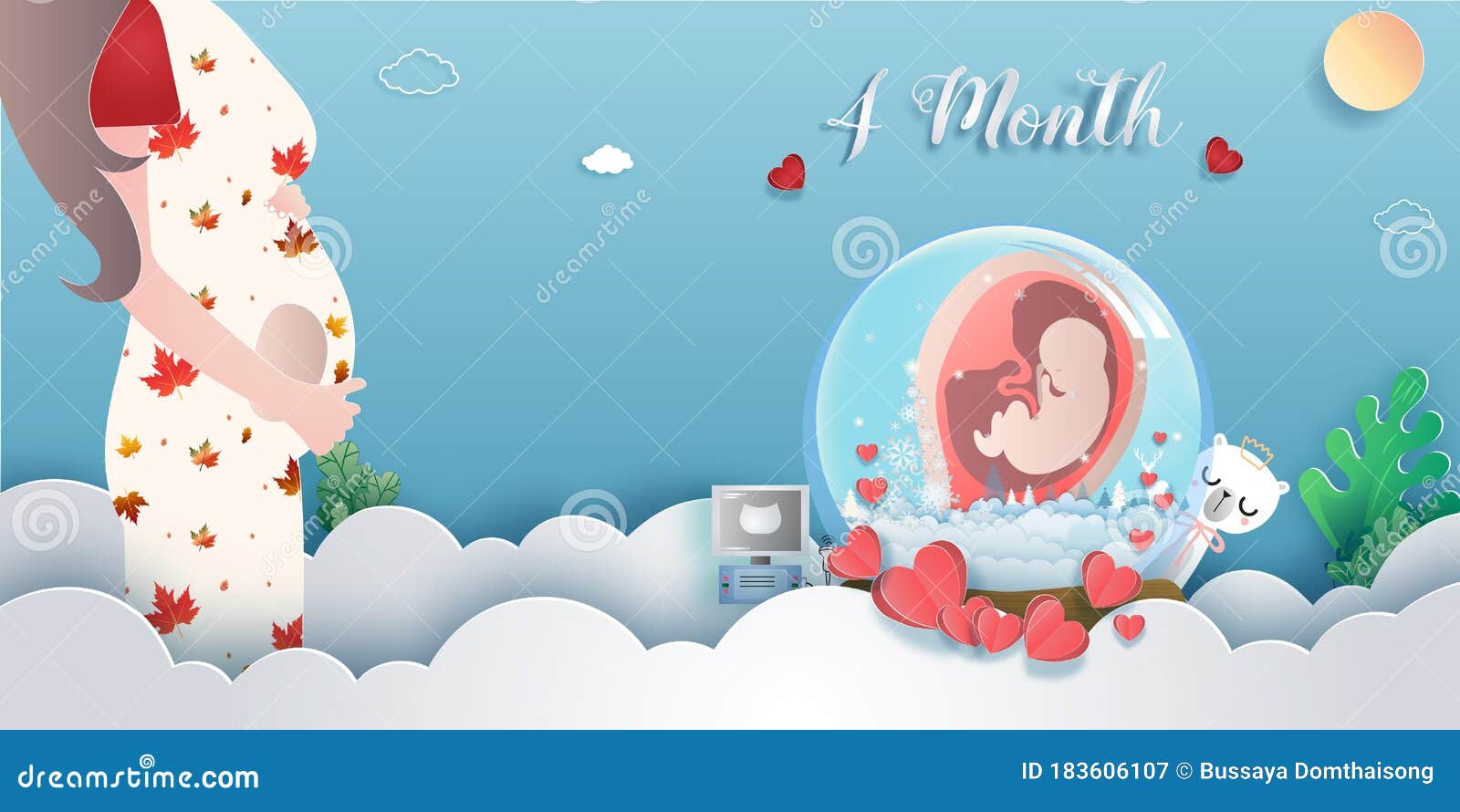 Pregnancy 4-month Stages of Development. Process of Human Fetal Growth ...
