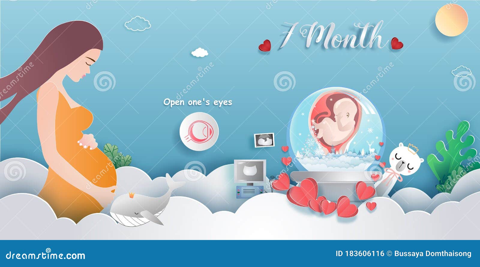 A Child In The Fetal Position, An Embryo In The Abdomen Inside The Girl ...