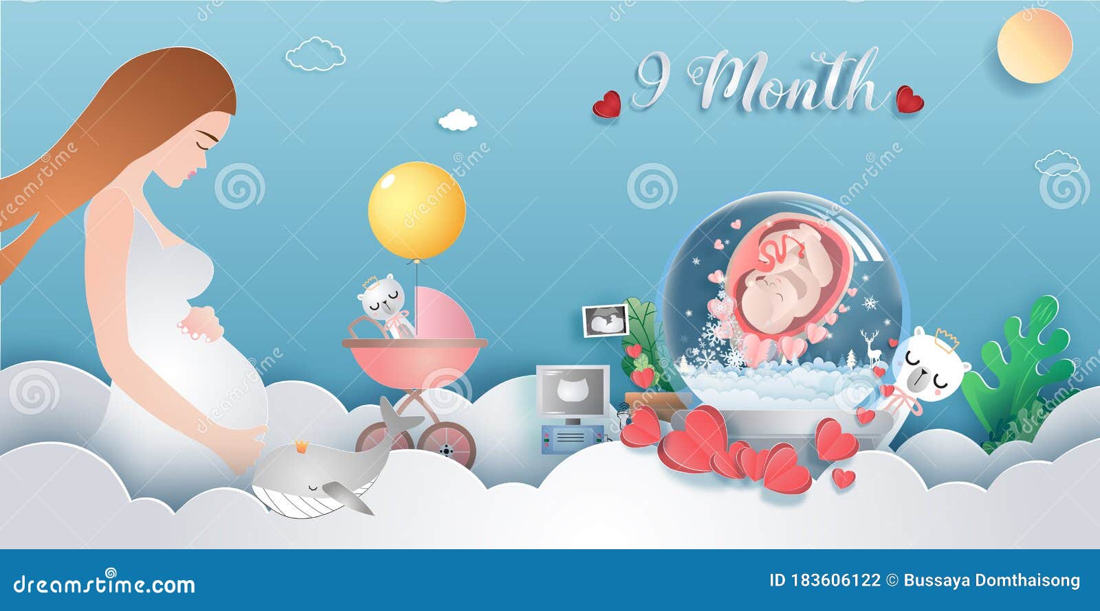 Pregnancy 9-month Stages of Development. Process of Human Fetal Growth ...