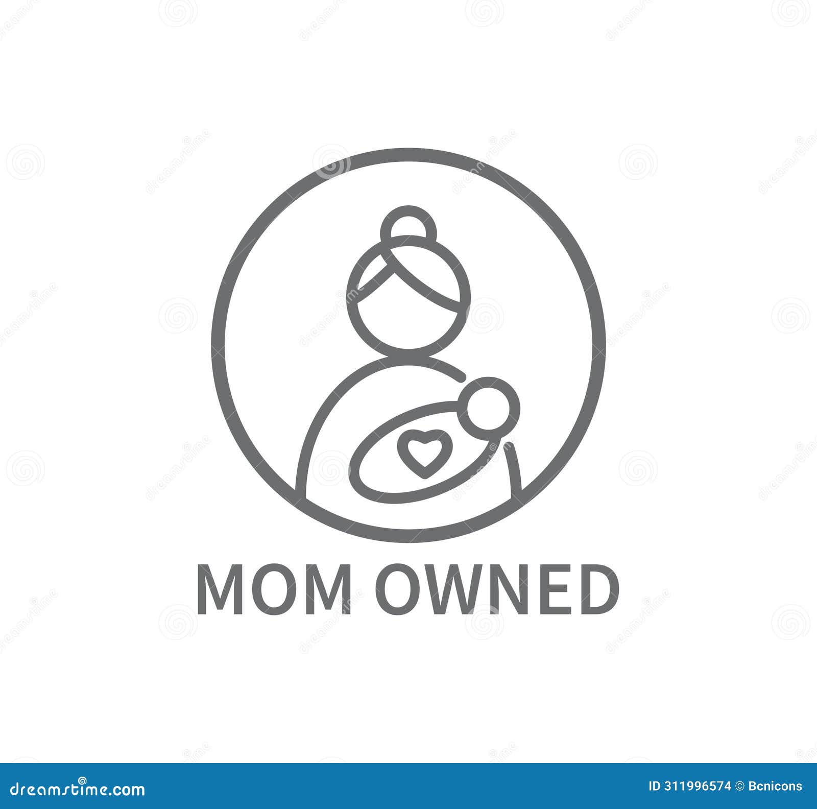 Mom Owned Circle Line Icon stock vector. Illustration of small - 311996574