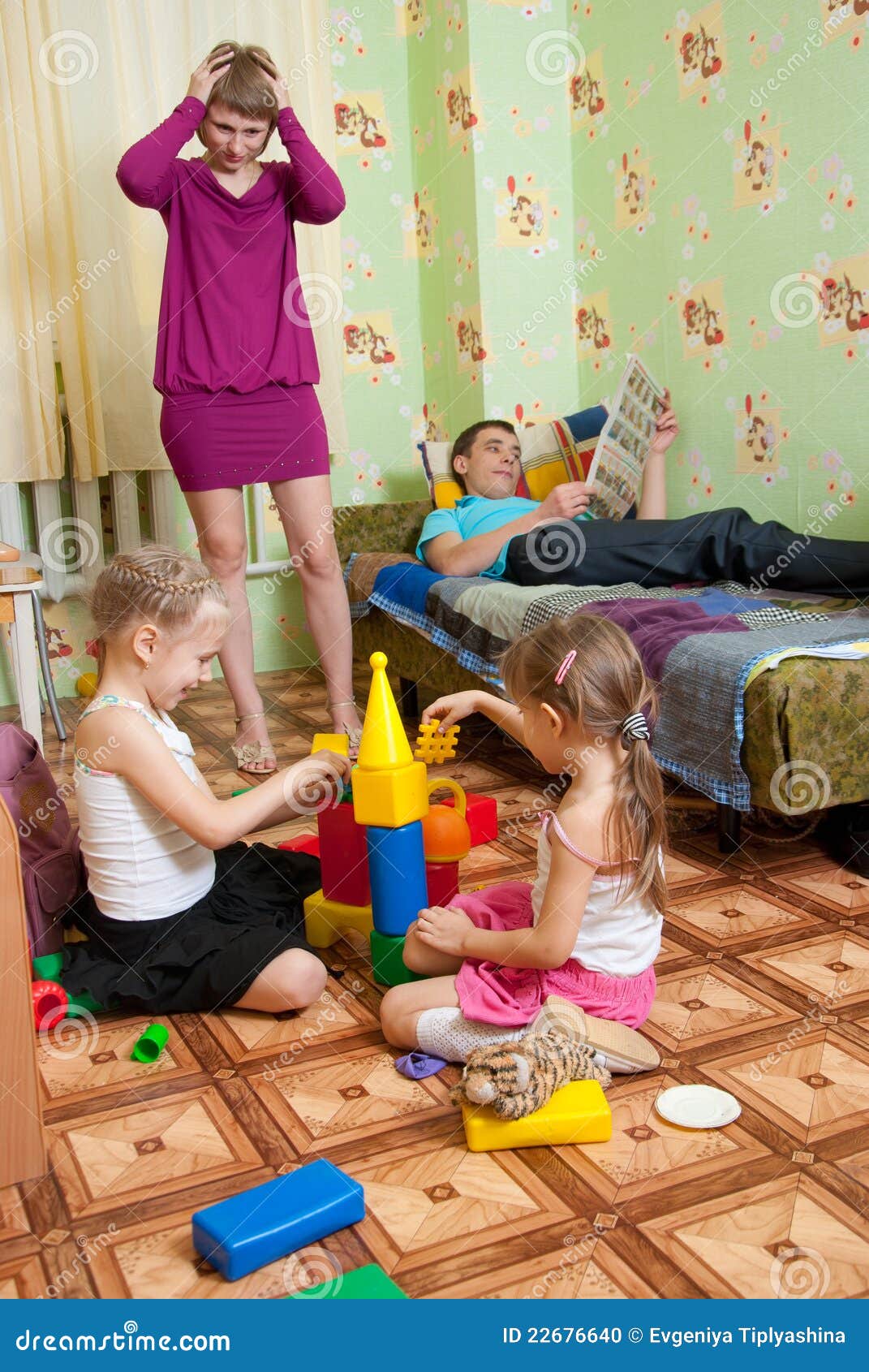 Mom upset by mess stock photo. Image of conflict, scared - 22676640