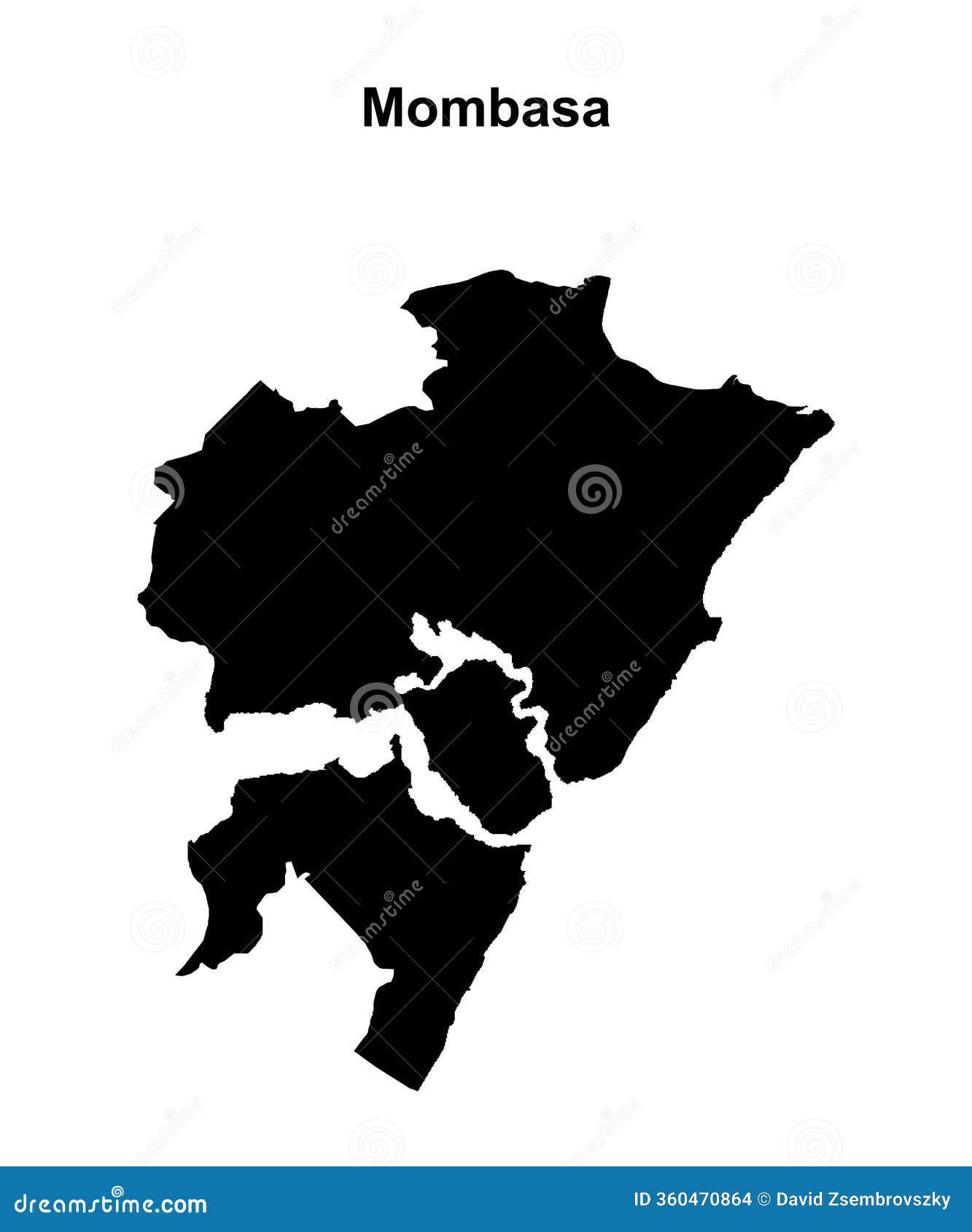 Mombasa outline map stock illustration. Illustration of area - 360470864