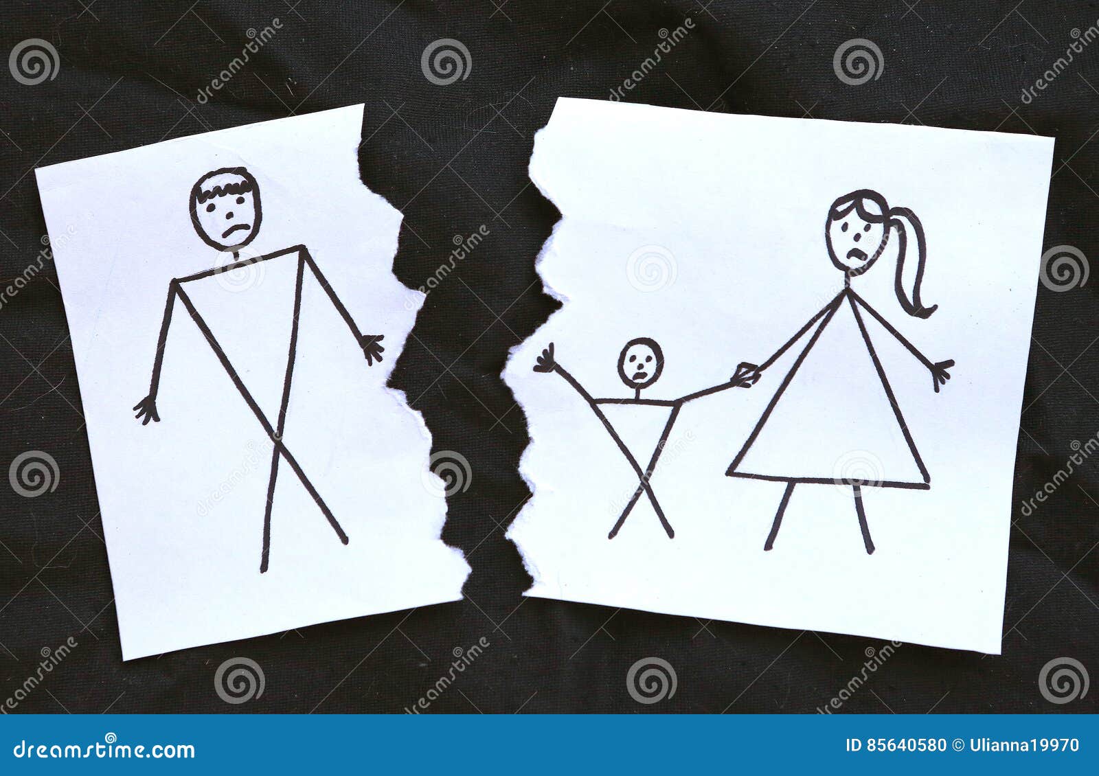 Mome with Son Divorce Father Drawing Stock Photo - Image of divorced ...