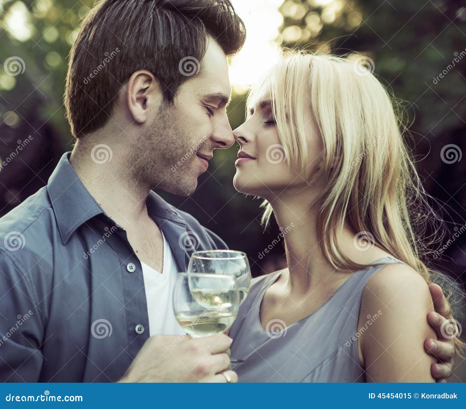 Romantic Kiss. Cute And Sweet Relationship Is Dream For Every Girl In ...