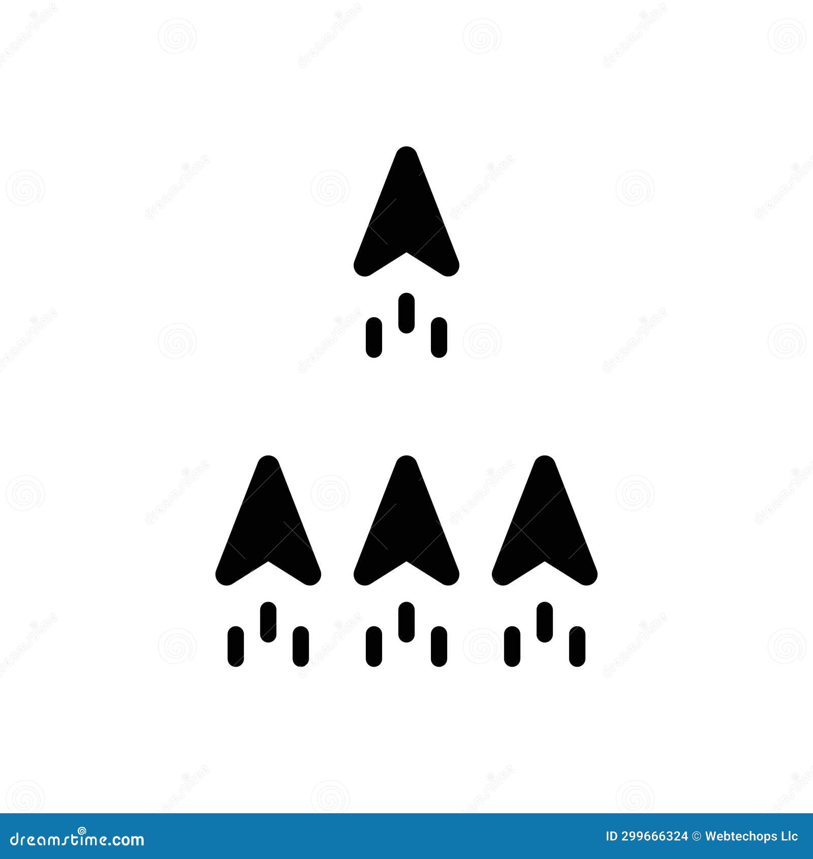 Black Solid Icon for Momentum, Speed and Direction Stock Illustration ...