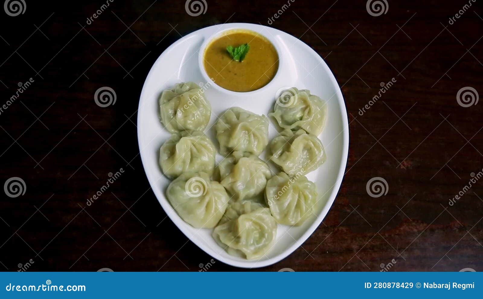 Momo Platter with Pickle stock video. Video of lunch - 280878429