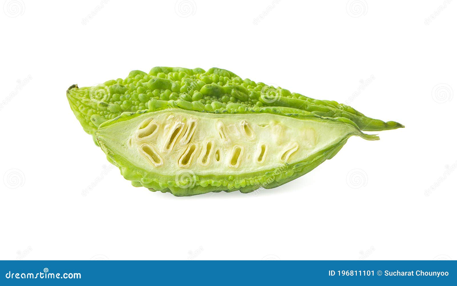 Momordica Charantia Fruit an Isolated on White Background Stock Image ...