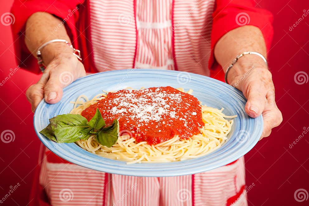 Moms Homemade Spaghetti stock photo. Image of adult, homemaker - 27205142