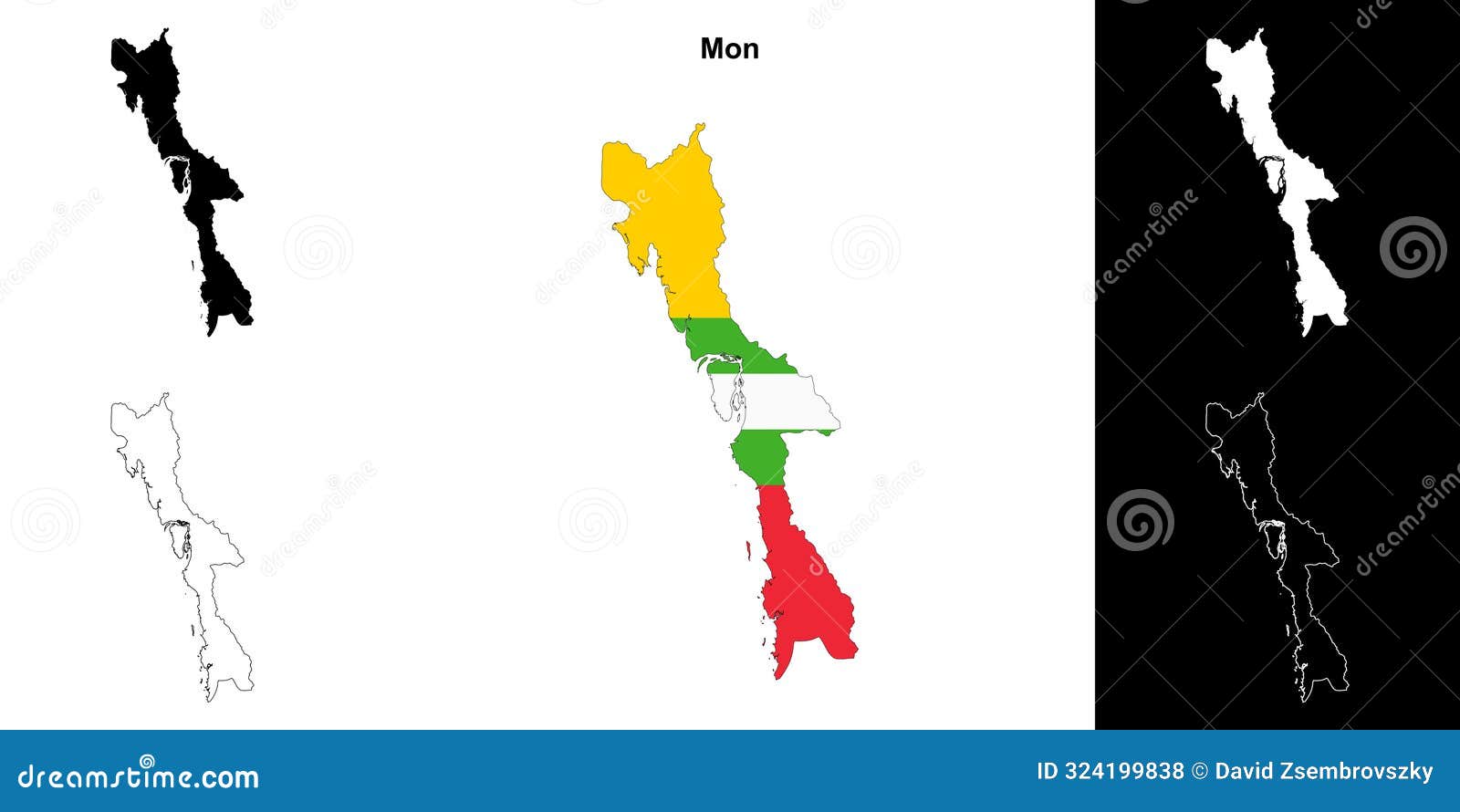 Mon outline map stock illustration. Illustration of burma - 324199838