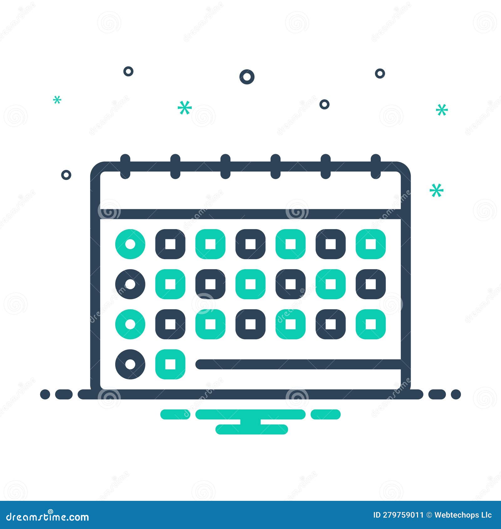 Mix Icon for Mon, Weekend and Calendar Stock Vector - Illustration of ...