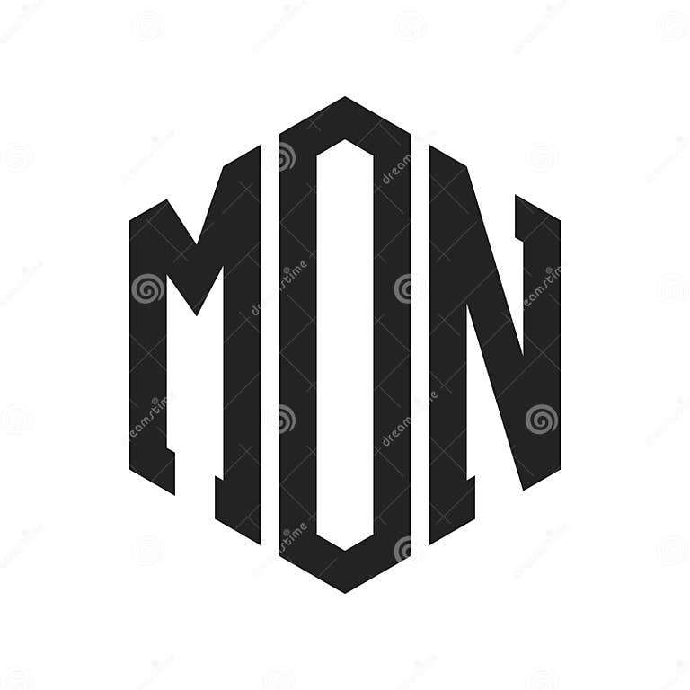 MON Logo Design. Initial Letter MON Monogram Logo Using Hexagon Shape ...