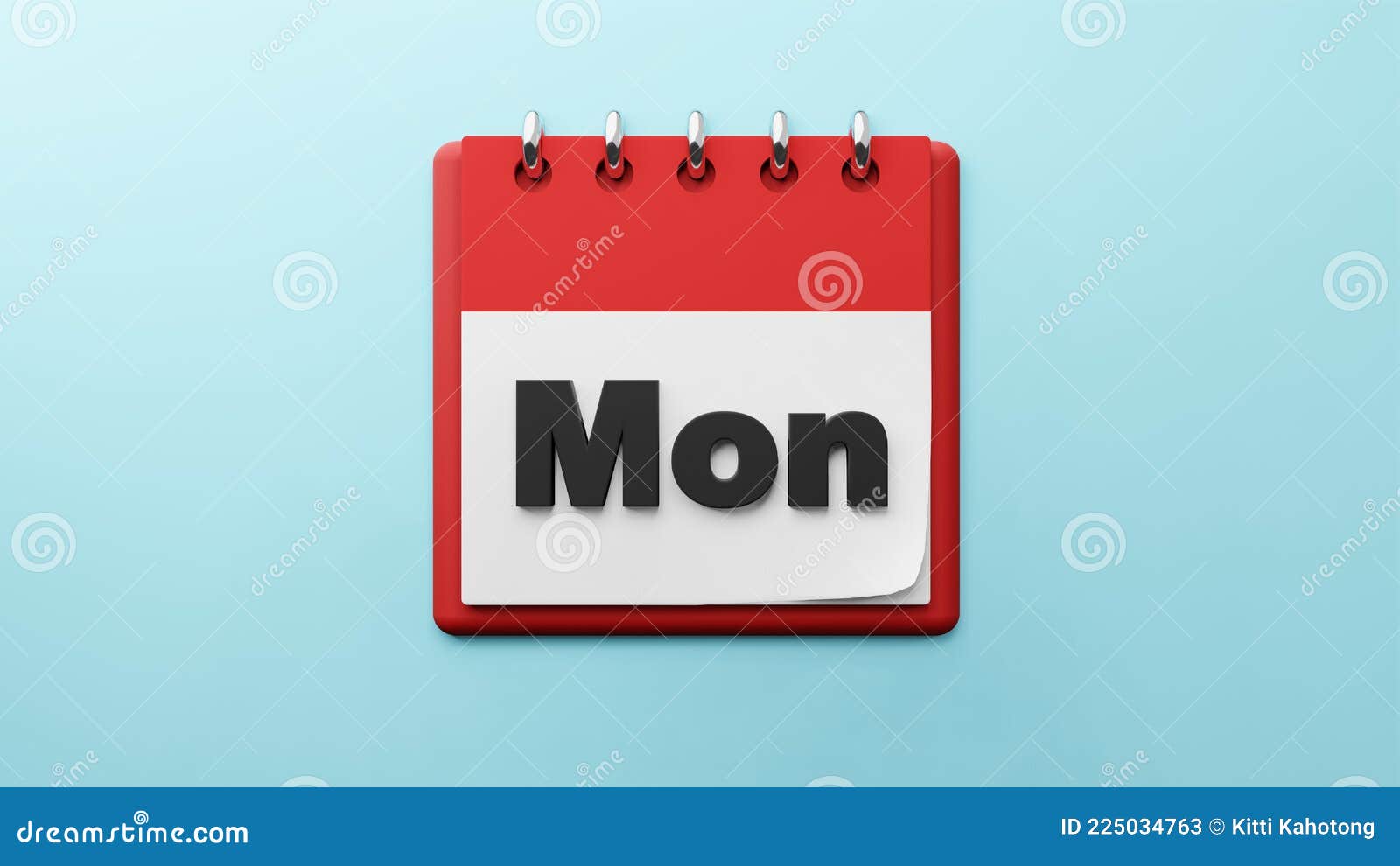 MON Monday on Paper Desk Calendar 3d Rendering Stock Illustration ...