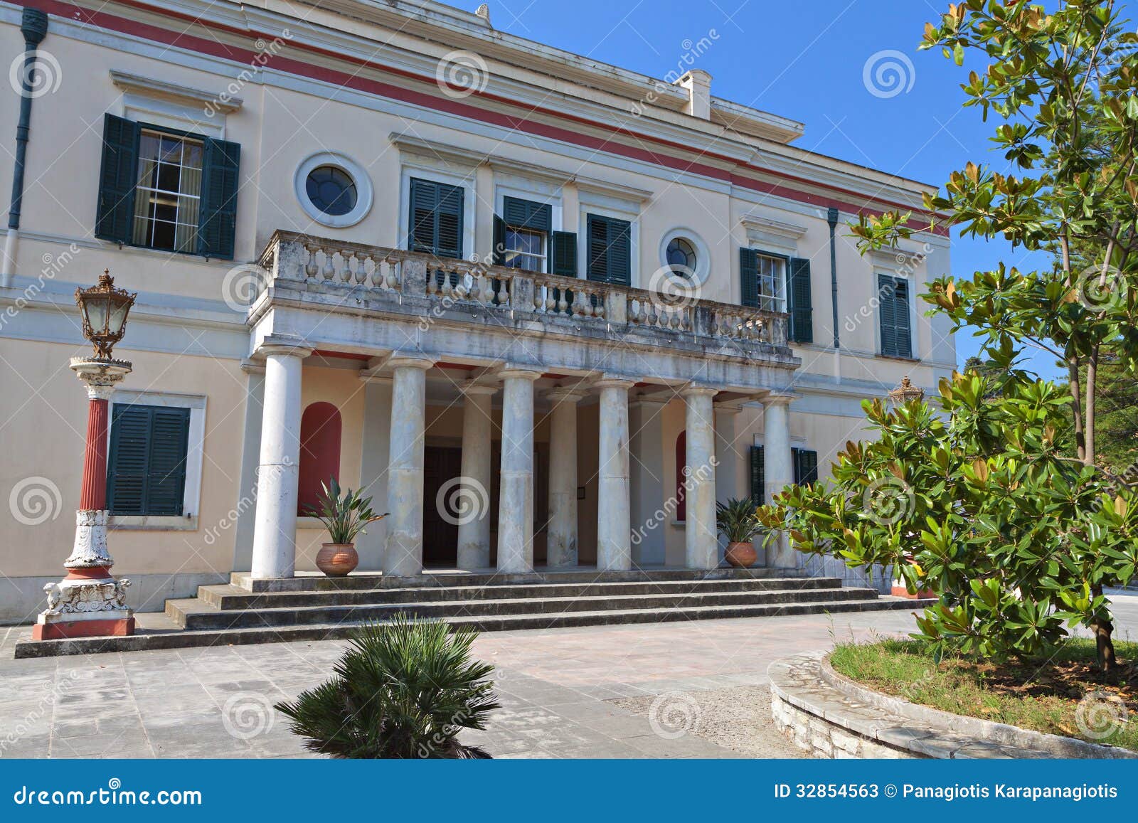 Mon Repo Palace at Corfu Island Stock Image - Image of hellas, kerkyra ...