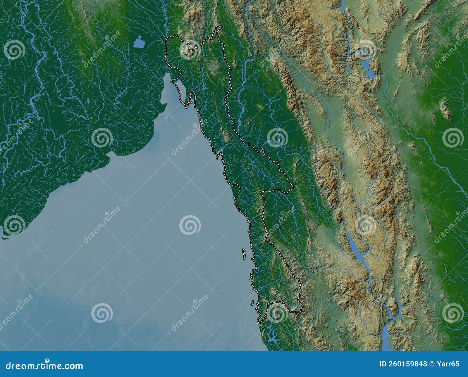 Mon, Myanmar. Physical. No Legend Stock Illustration - Illustration of ...