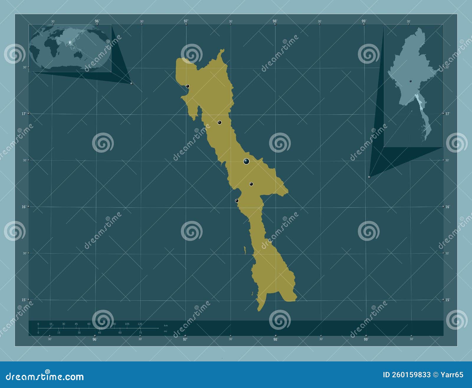 Mon, Myanmar. Solid. Major Cities Stock Illustration - Illustration of ...