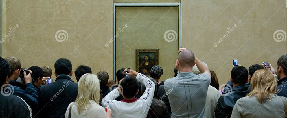 Mona Lisa crowd editorial image. Image of gioconda, protection - 14158480