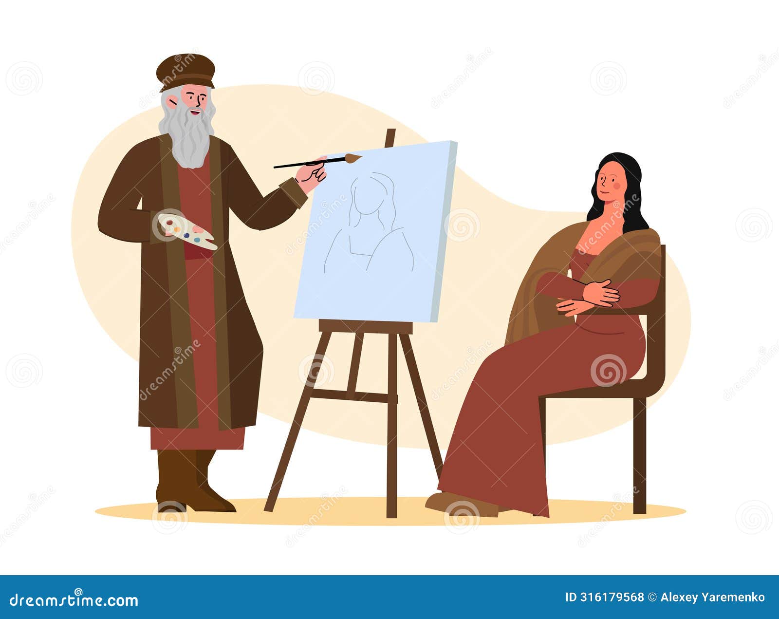 Mona Lisa Drawing Process Vector Stock Vector - Illustration of modern ...