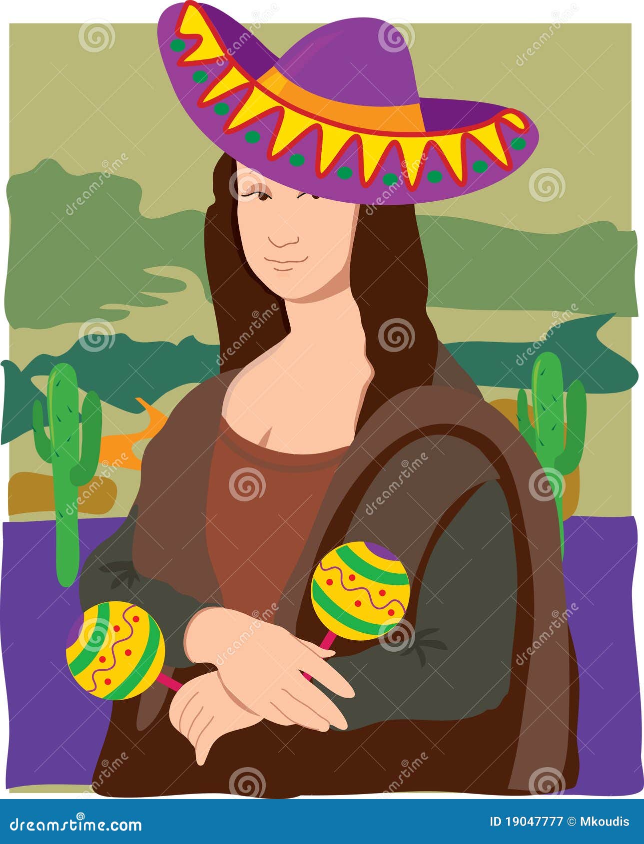 Mona Lisa.Vector Portrait Of Mona Lisa | CartoonDealer.com #114224183