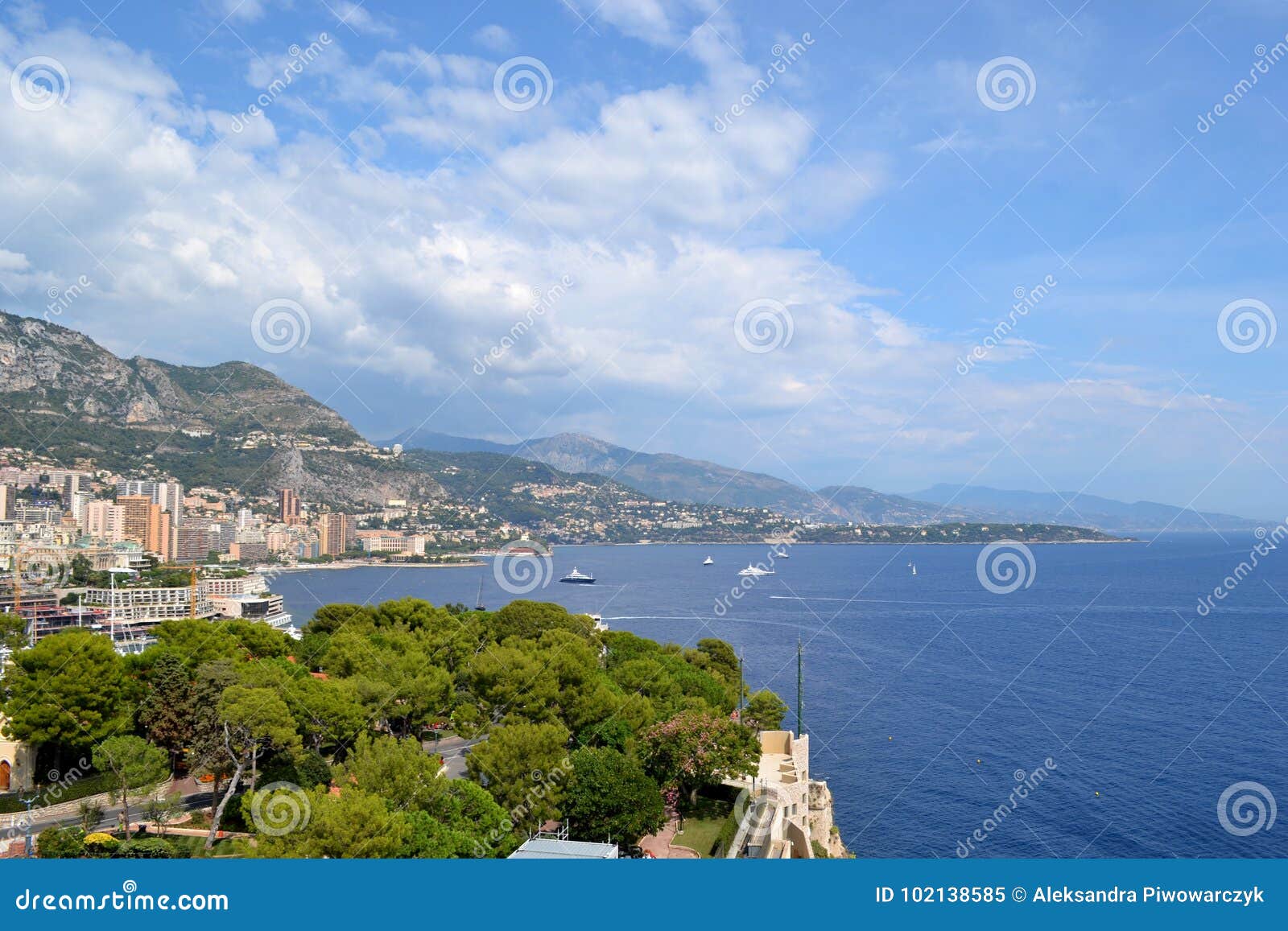 Monaco stock image. Image of city, mountain, view, coast - 102138585