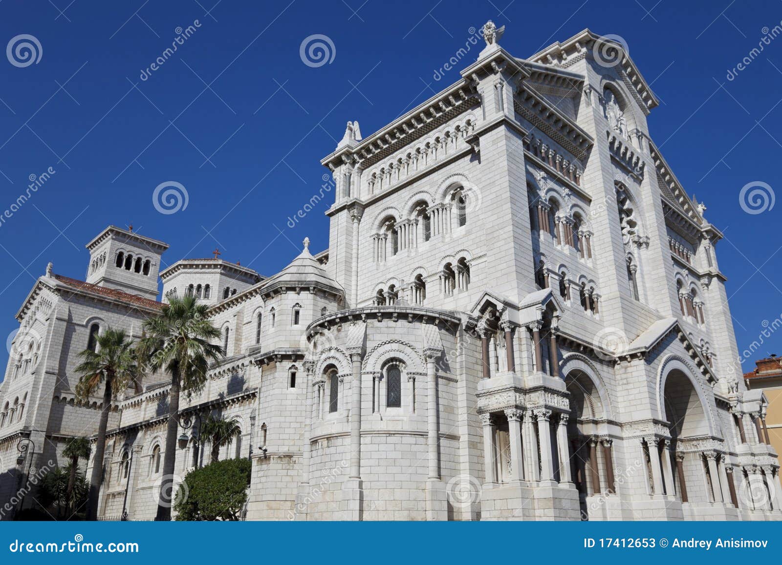 The Monaco Cathedral stock image. Image of carlo, palms - 17412653