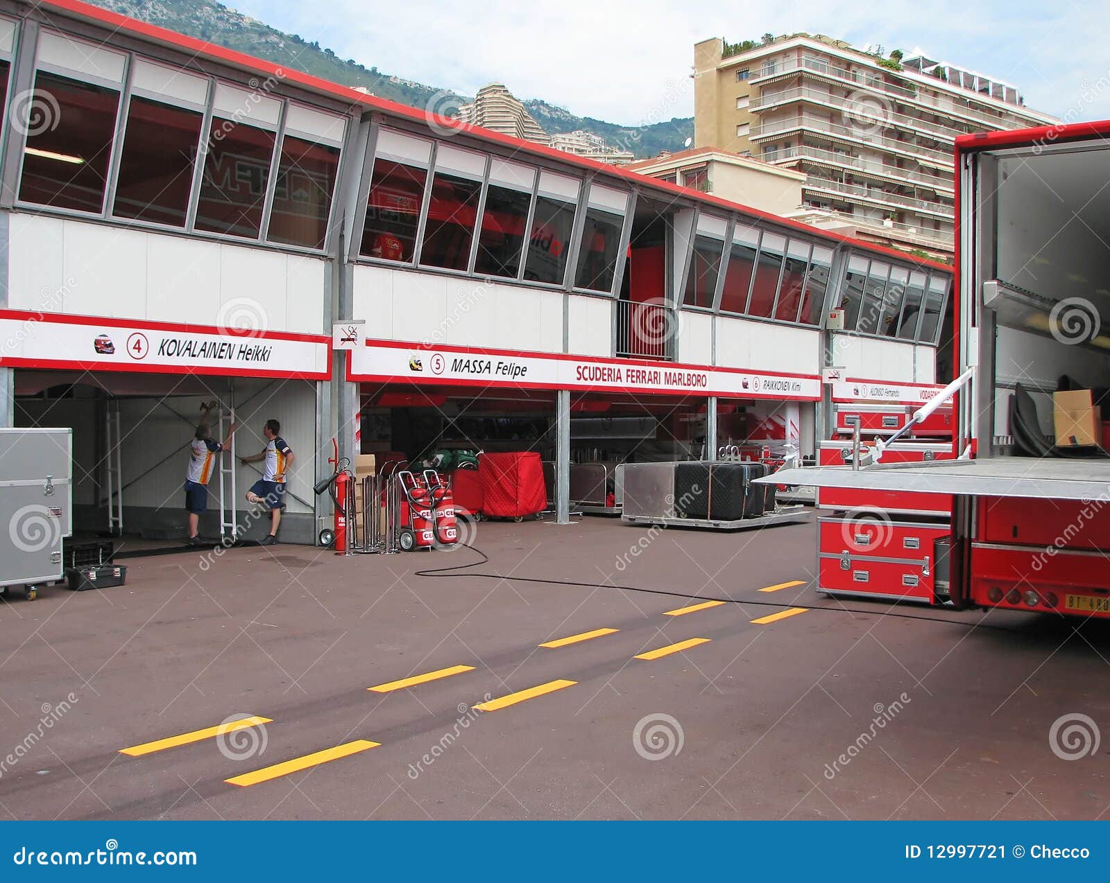 Monaco Circuit - Team Ferrari Paddock Editorial Photo - Image of ...
