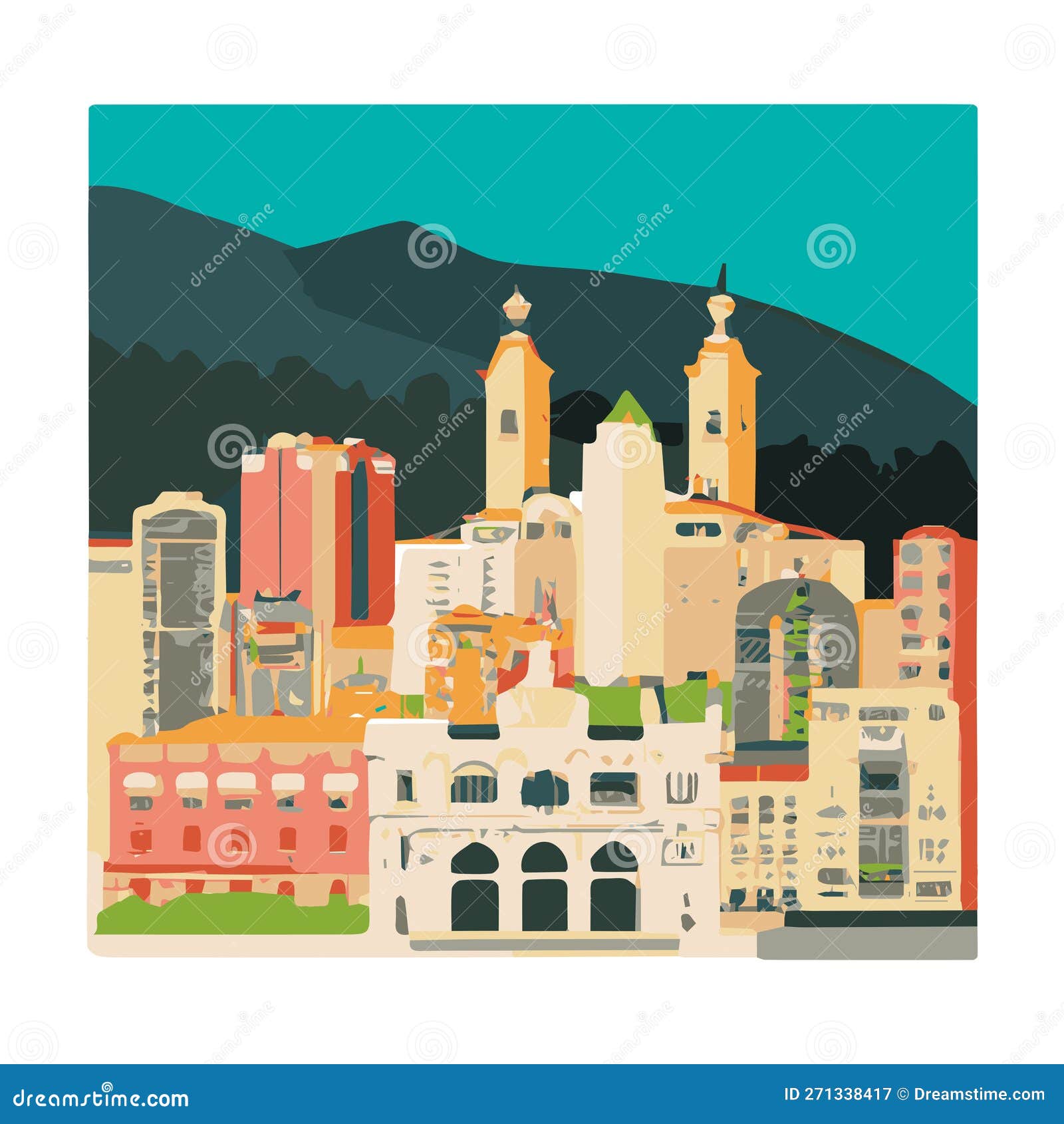 Monaco City Map With Hand-drawn Architecture Icons Cartoon Vector ...
