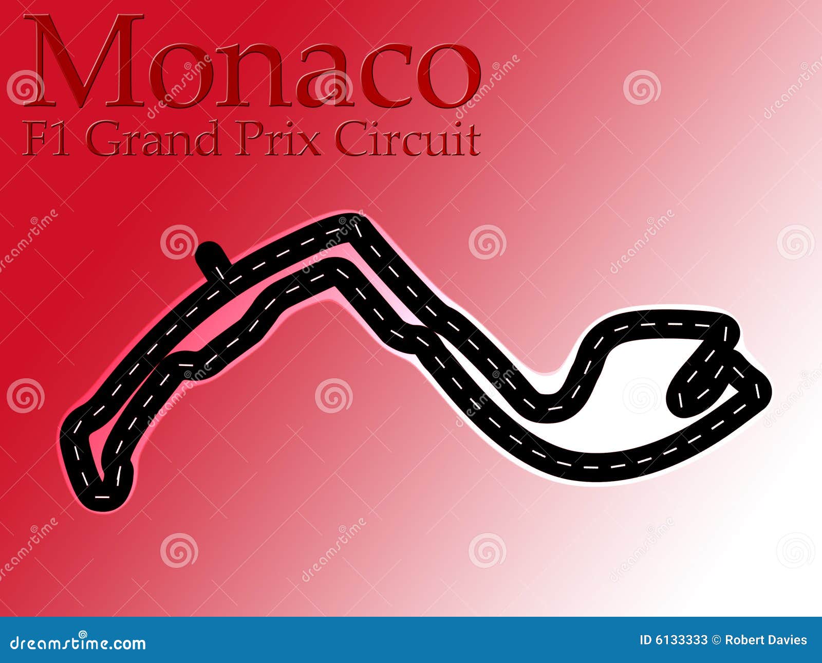 Monaco F1 Formula 1 Racing Circuit Map Stock Illustration ...
