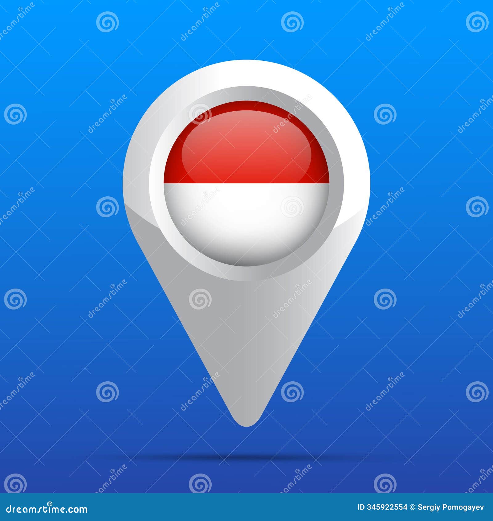 Monaco Flag Map Icon. Glossy Icon Stock Illustration - Illustration of ...