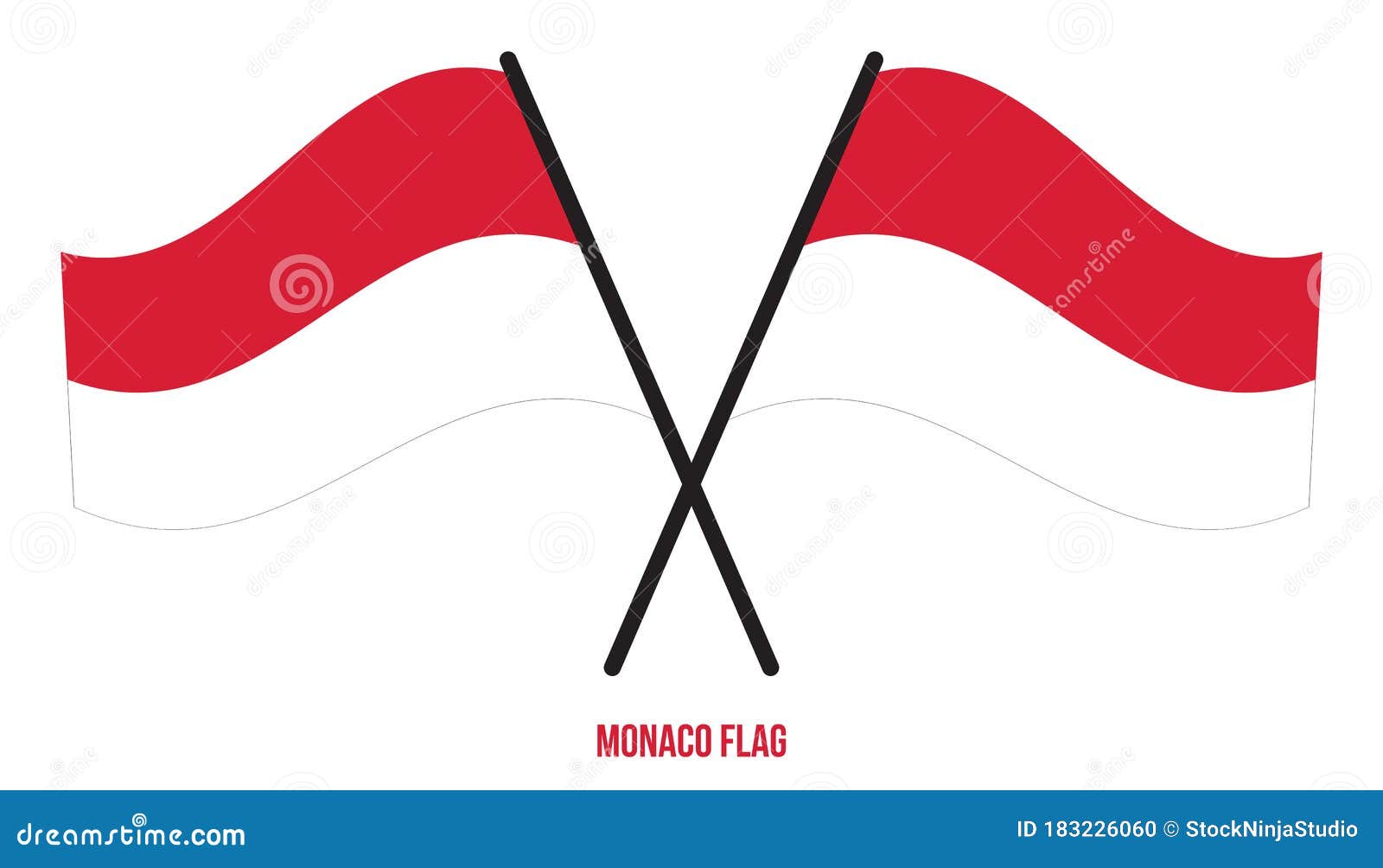 Monaco Flag Waving Vector Illustration on White Background. Monaco ...