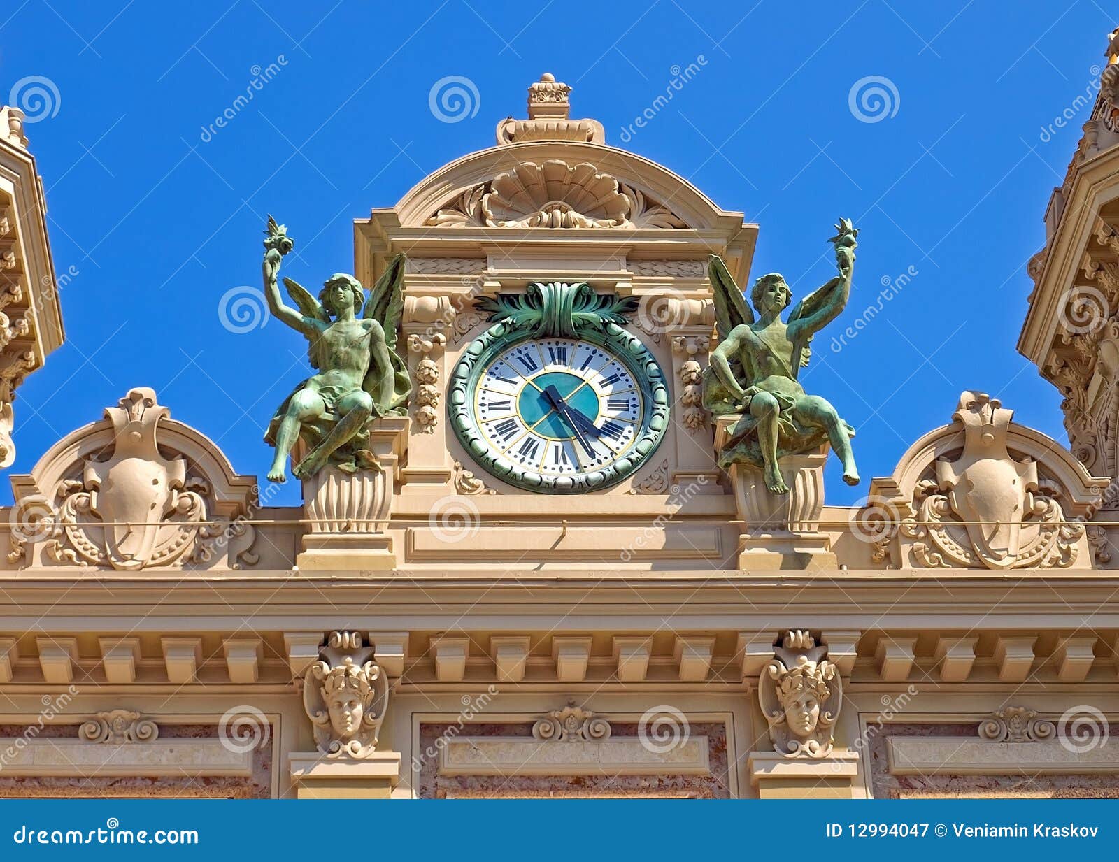Monaco Grand Casino Clock stock image. Image of building - 12994047