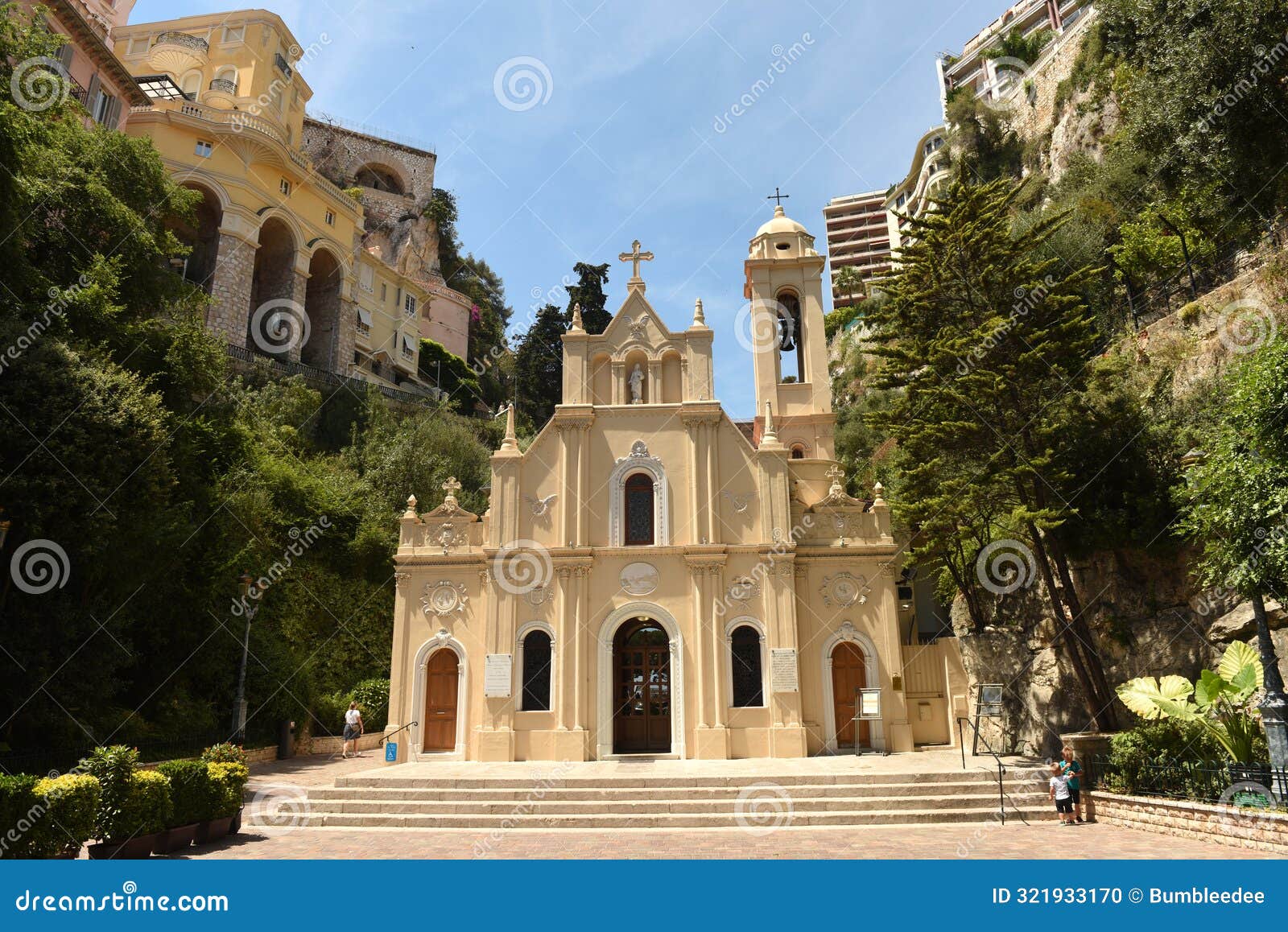 Monaco - June, 2019: Saint Devote Chapel in the Center of Monaco ...
