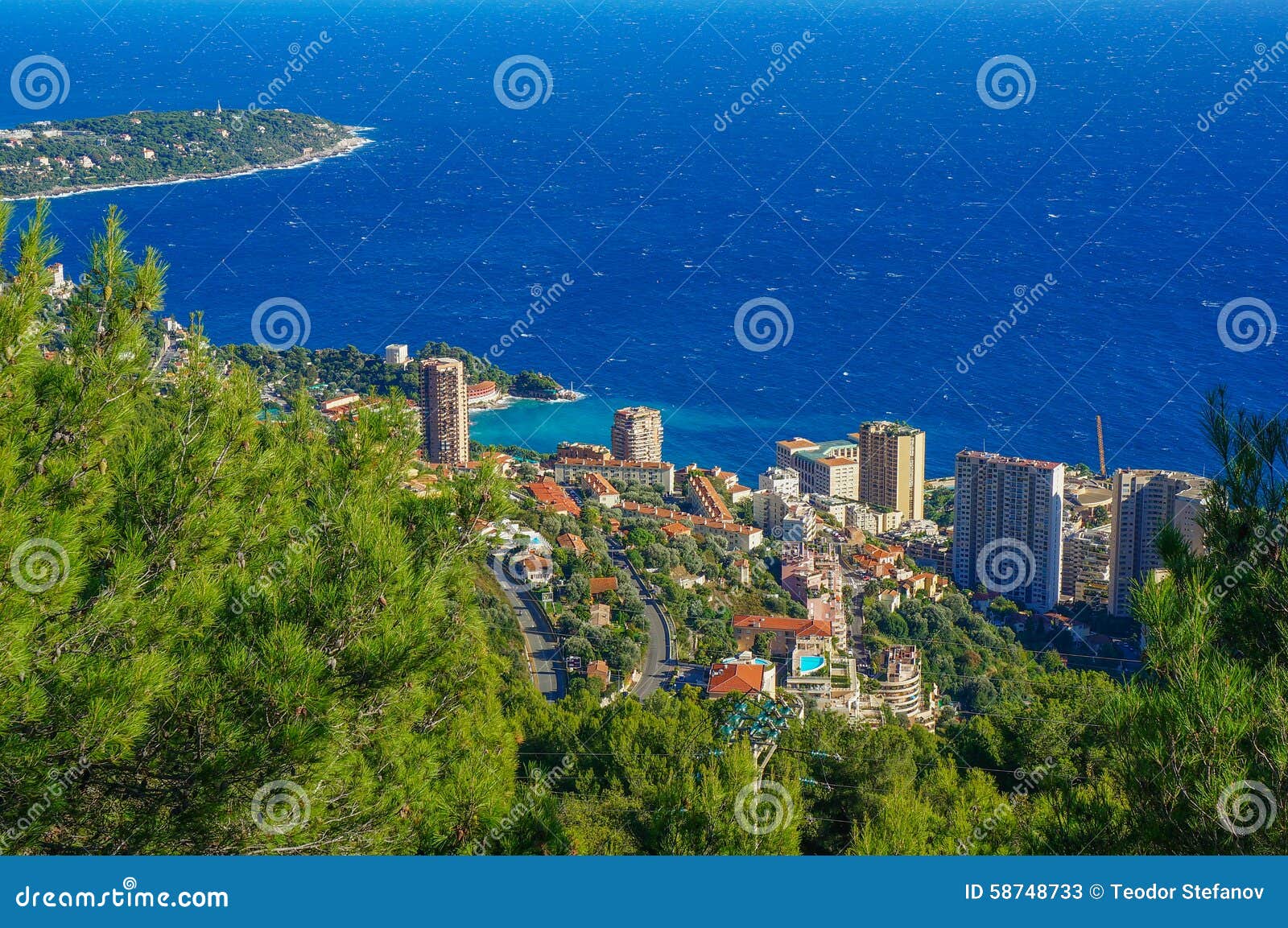 Monaco Landscape from the Top View Stock Image - Image of flowing, blue ...
