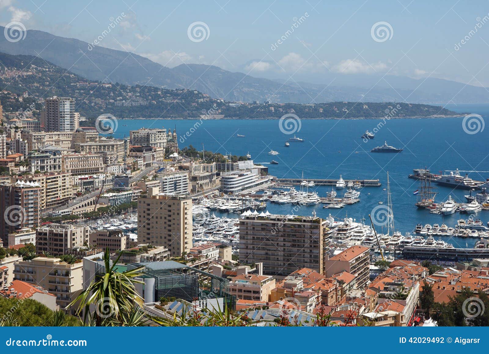 Monaco, Le Rocher stock photo. Image of tourism, port - 42029492