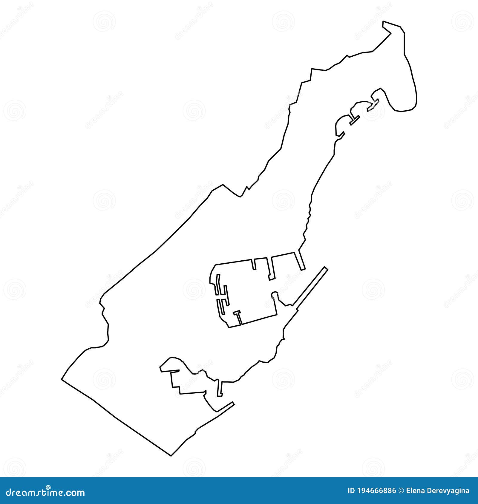 Map Monaco On White Background. Map And Flag Of Monaco Sign. Outline ...