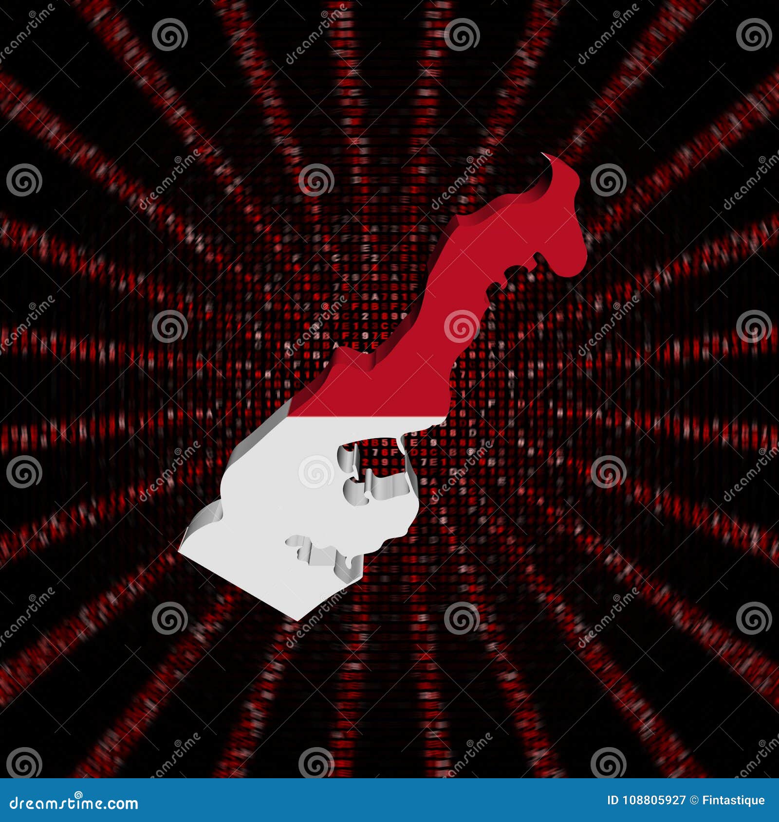 Monaco Map Flag on Red Hex Code Burst Illustration Stock Illustration ...