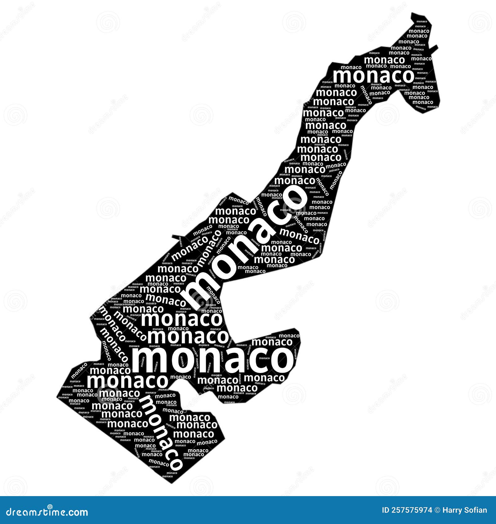 Monaco Map with Name. Isolated White Background Stock Illustration ...