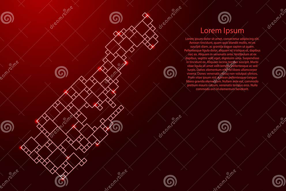 Monaco Map from Red Pattern from a Grid of Squares of Different Sizes ...