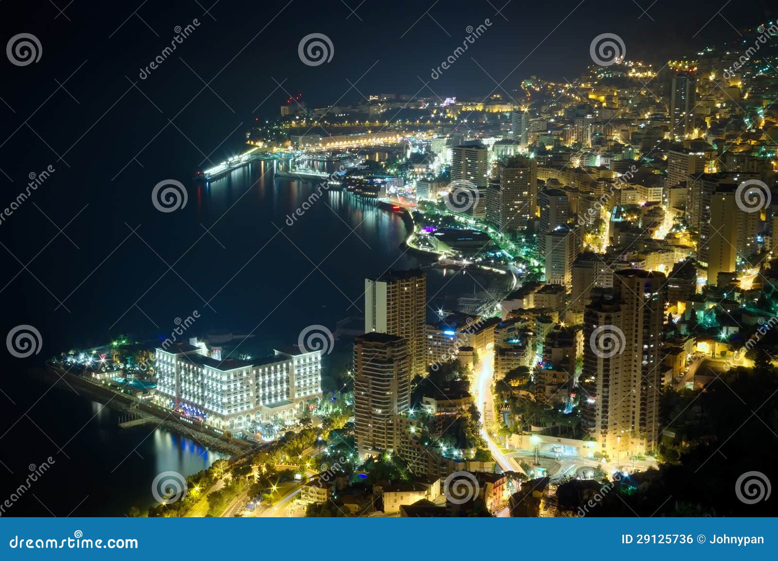 Monaco, Monte Carlo by Night Stock Photo - Image of city, mediterranean ...